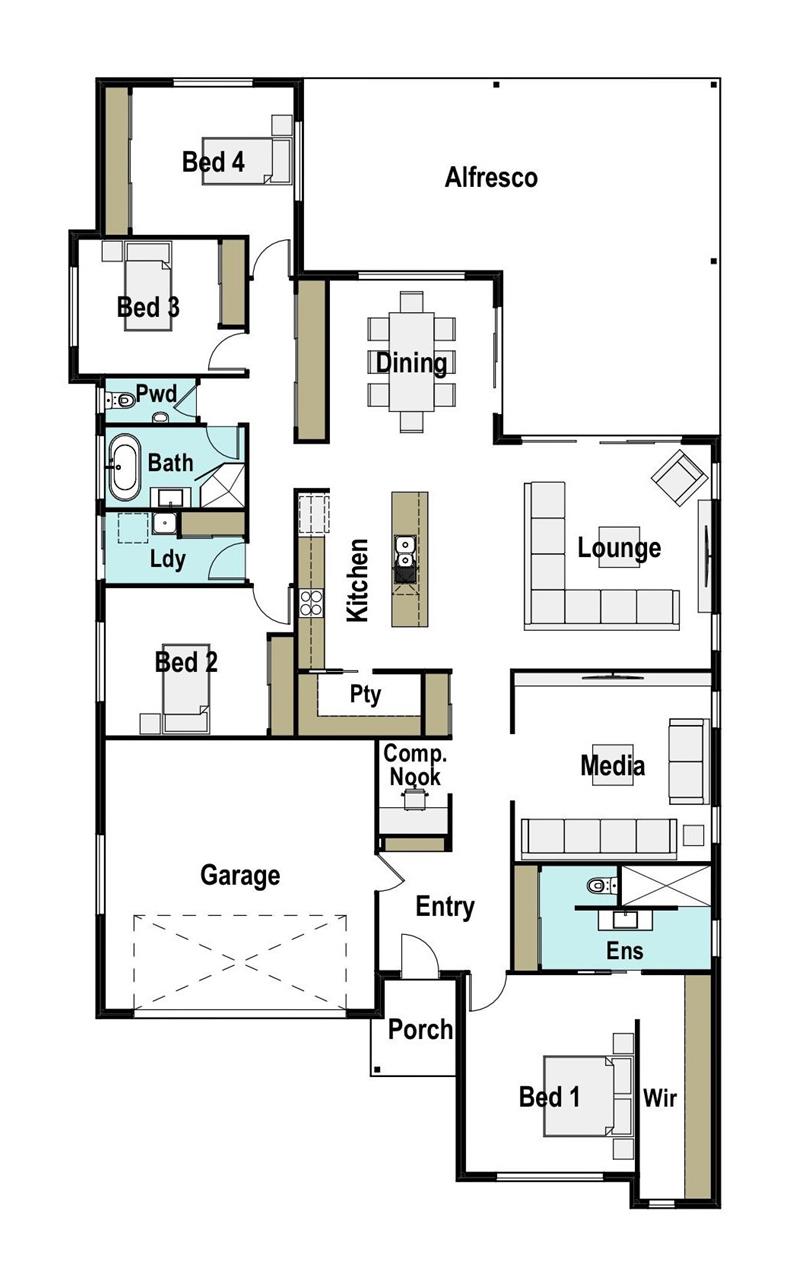 Presence 315 Design Detail and Floor Plan | Integrity New Homes ...
